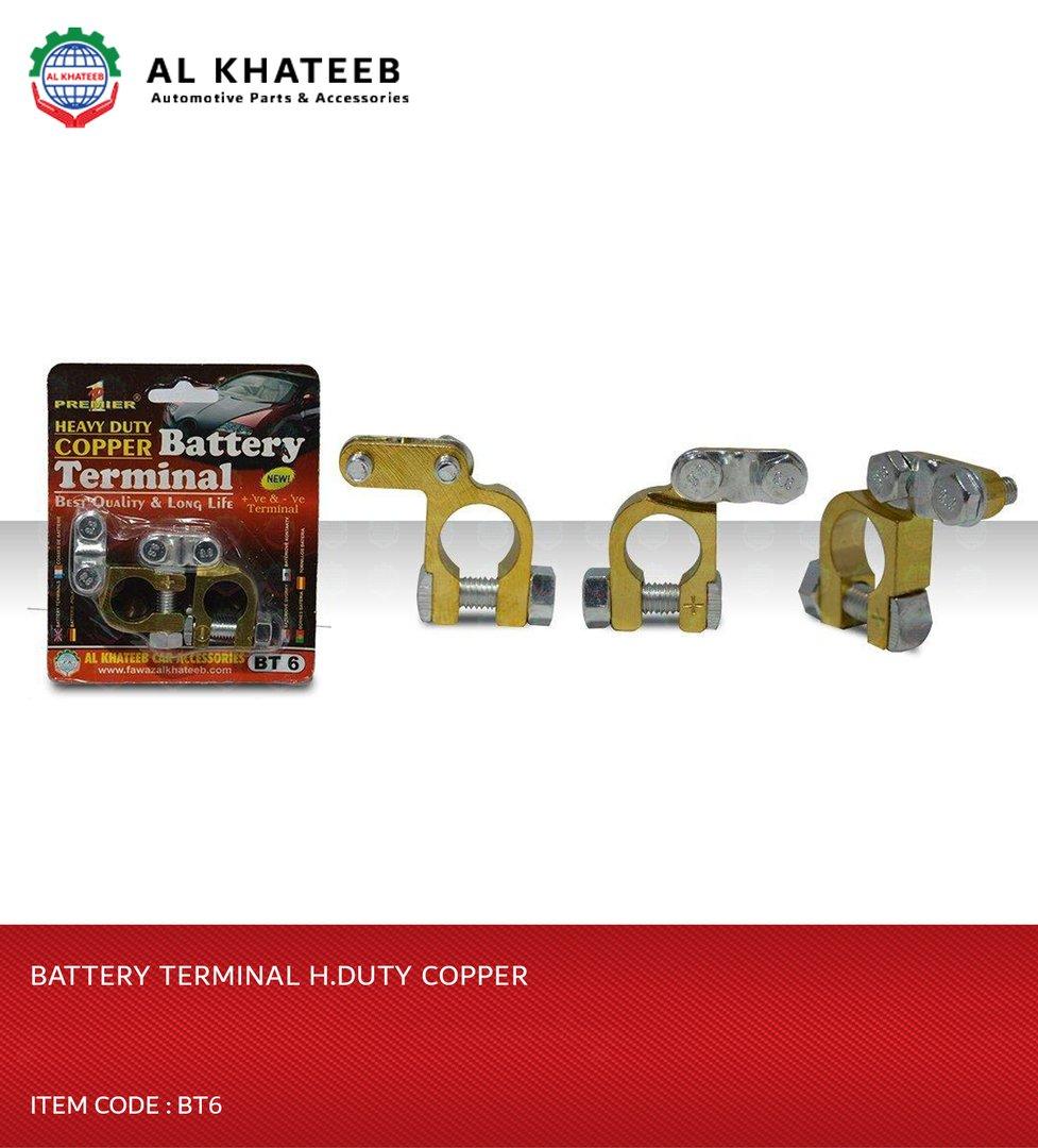 Premier 12V/24V Battery Terminals, 1 Pair Heavy Duty Copper Terminals