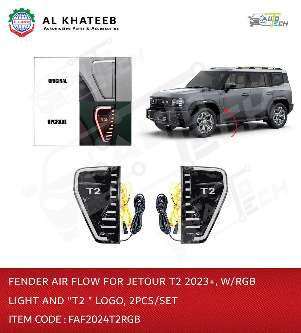 Fender Air Flow for T2 2023+ with RGB Light and "T2" Logo 2PCS/SET