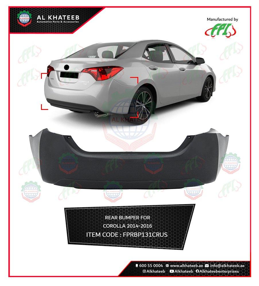 FPI Car Rear Bumper Corolla 2014-2016, ABS No Paint, Usa Version