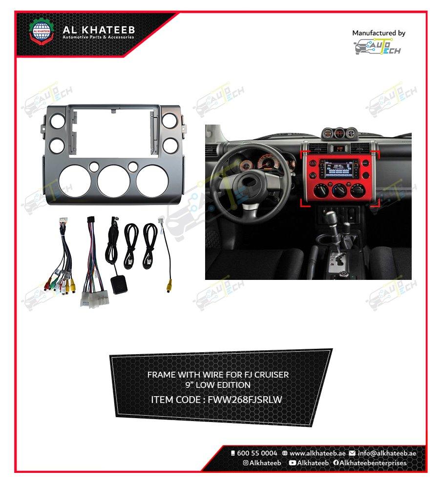 Car 9" Center Console Radio Stereo Frame With Wire, Low Edition Fj Cru