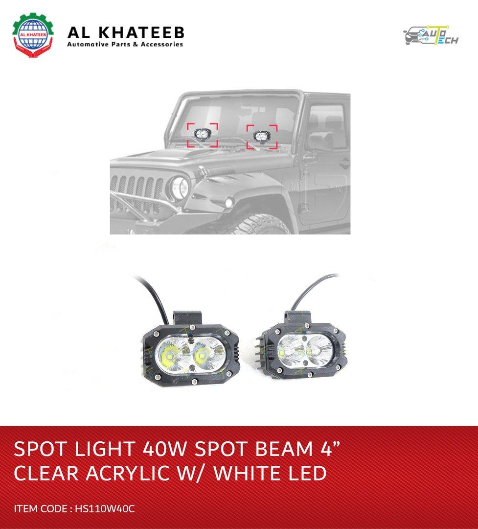 AutoTech Universal Car LED Spot Light Offroad 40W, Spot Beam 4", Alumi