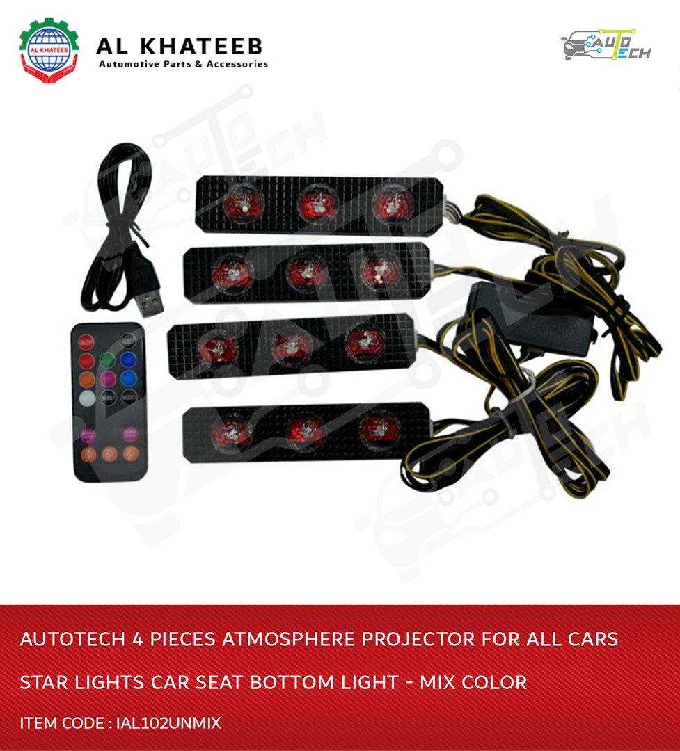 Four Pieces Atmosphere Projector for All Cars Star Lights Car Seat Bot