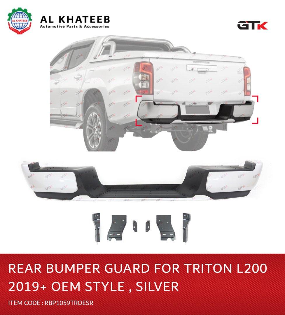 Car Rear Bumper Guard Triton L200 2019-2022,OEM Style, Silver+Black
