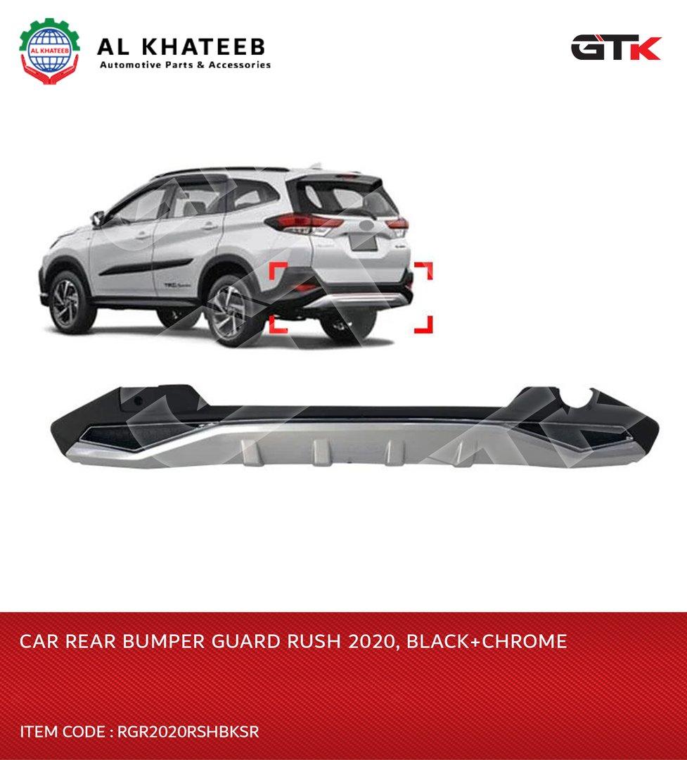 Car Rear Bumper Guard Rush 2020, Black+Chrome