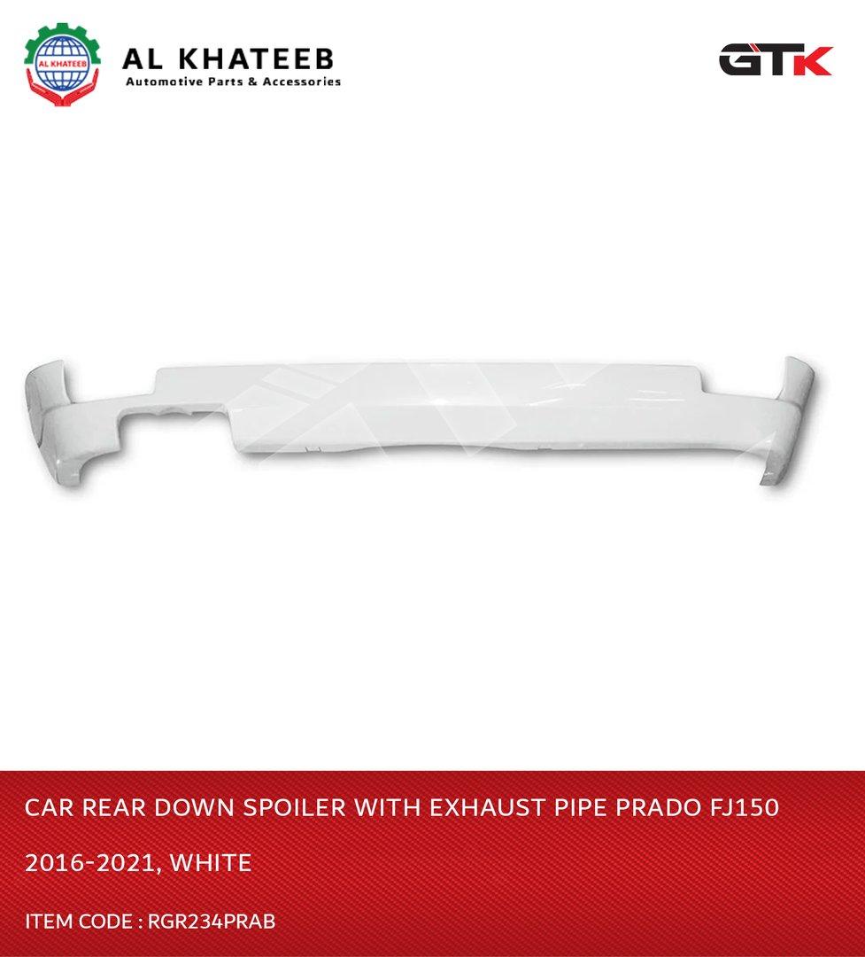 Car Rear Down Spoiler With Exhaust Pipe Prado FJ150 2016-2021, White