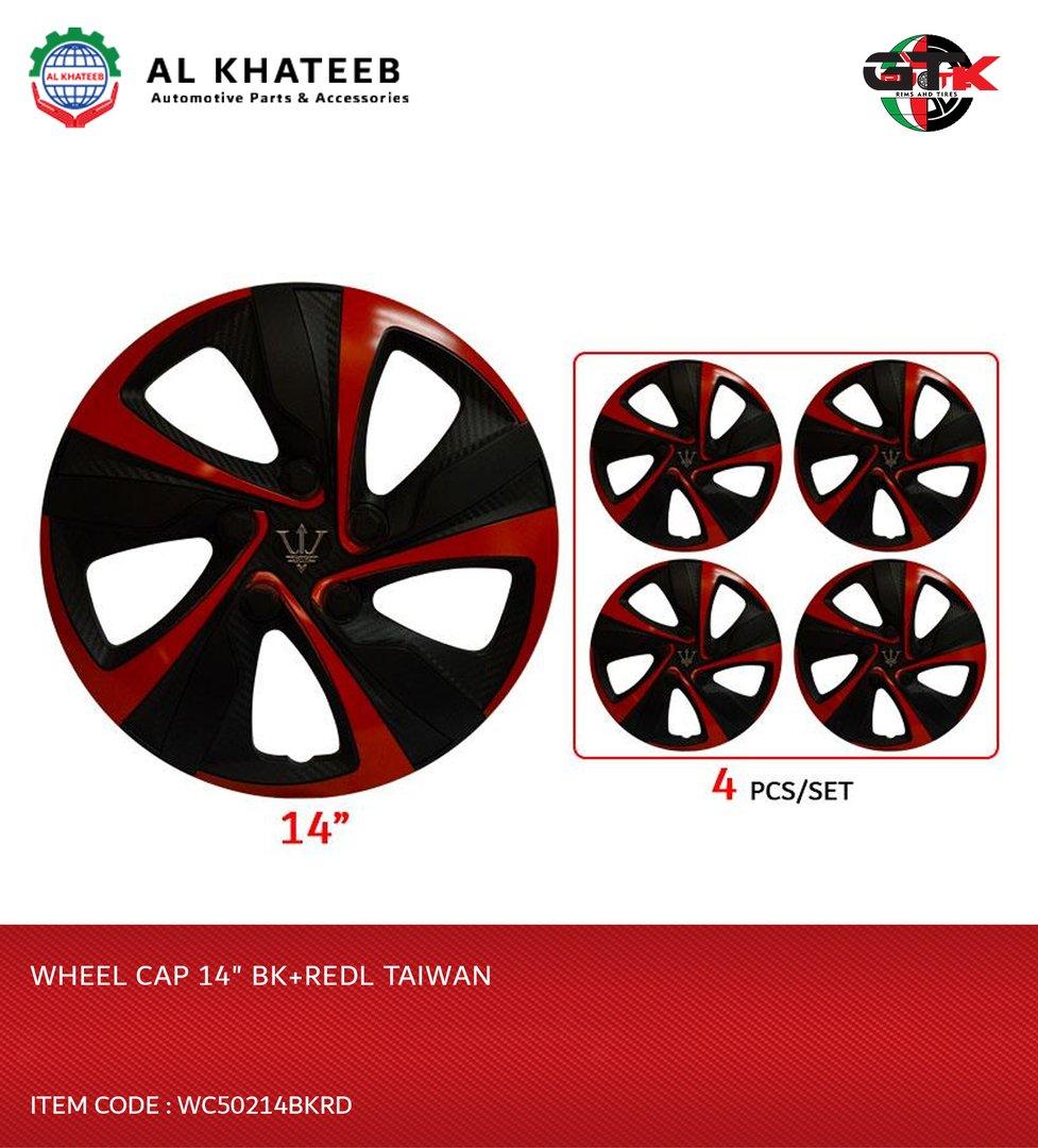 WHEEL CAP 14" BK+REDL TAIWAN