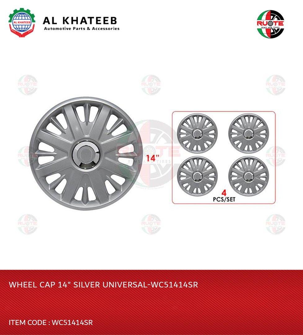 WHEEL CAP 14" SILVER UNIVERSAL-WC51414SR