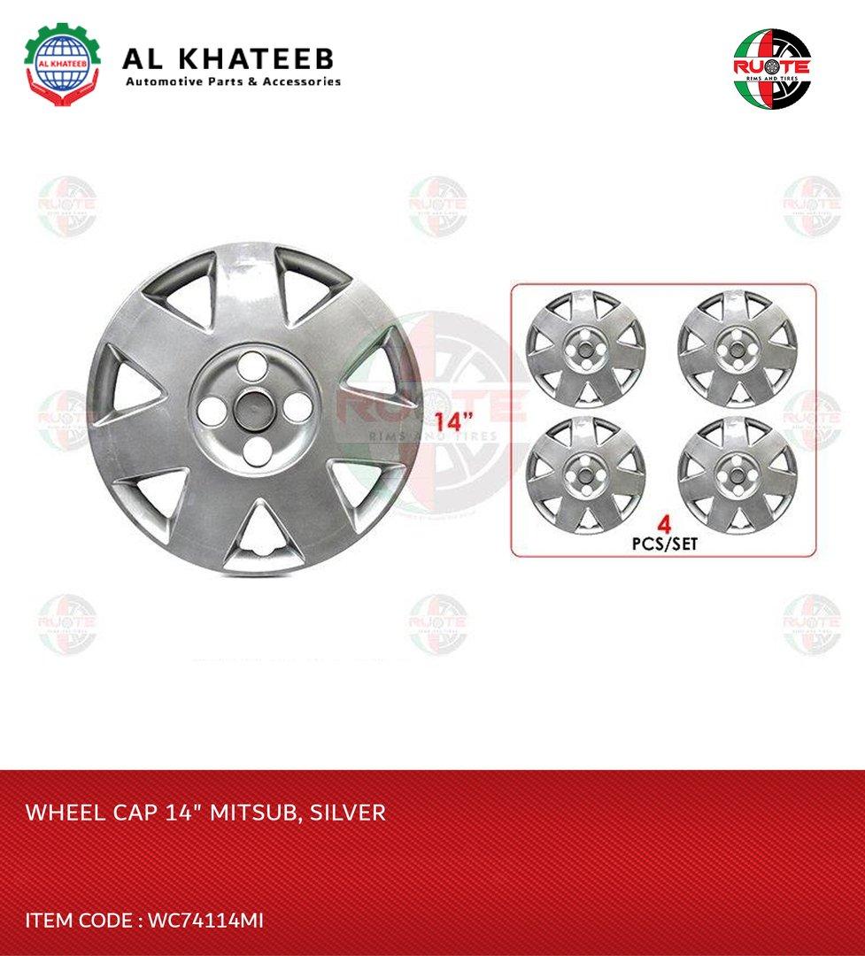 WHEEL CAP 14" MITSUB, SILVER-WC74114MI