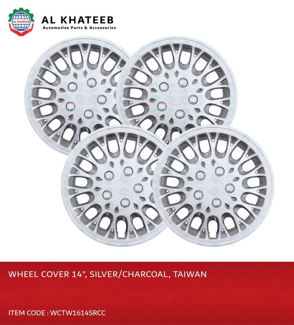 15 Inch Silver & black Universal Hubcap Wheel Covers - Set Of 4- Taiwa
