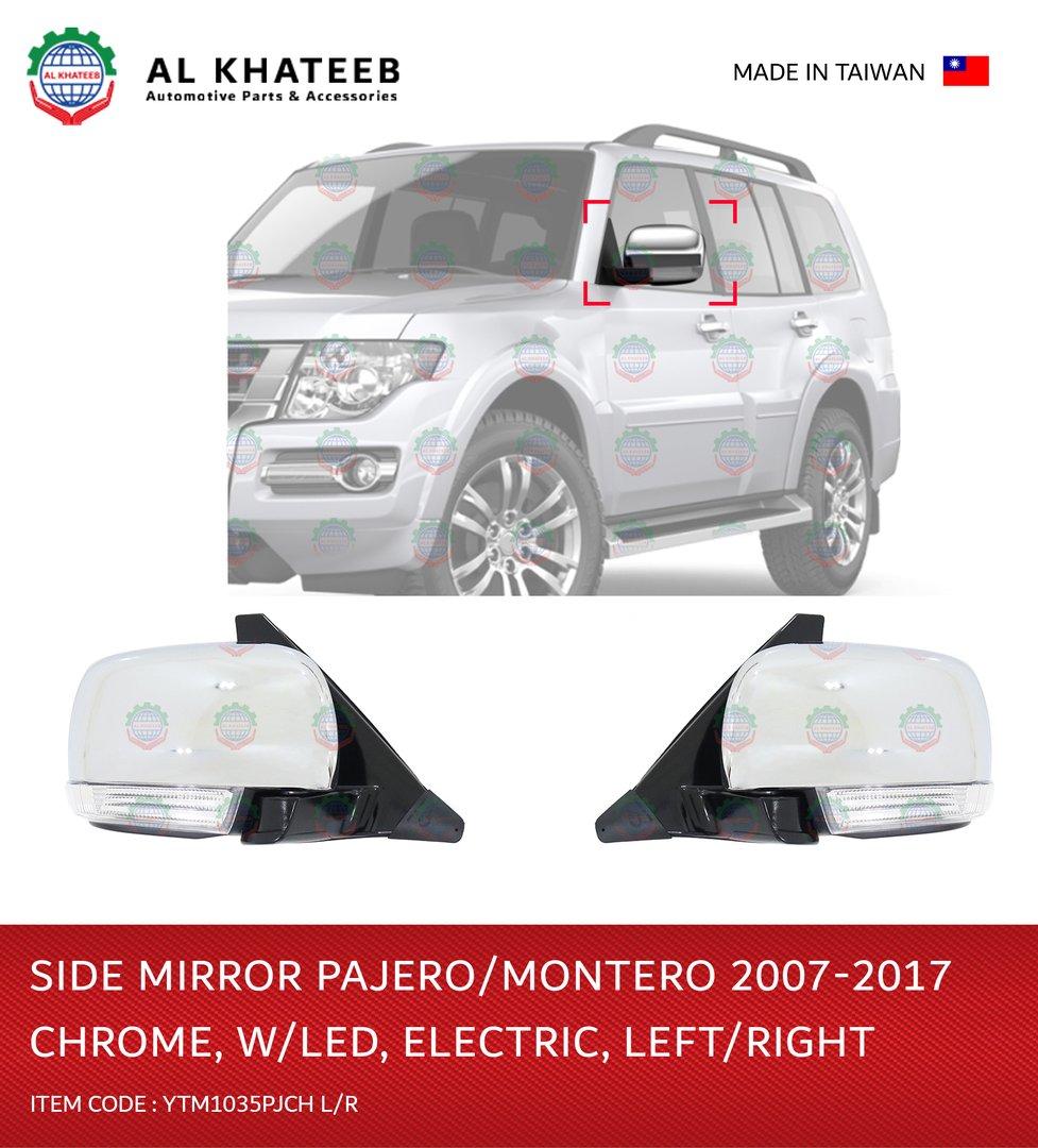 YTM Electric Foldable Chrome With LED Side Mirror For Pajero & Montero